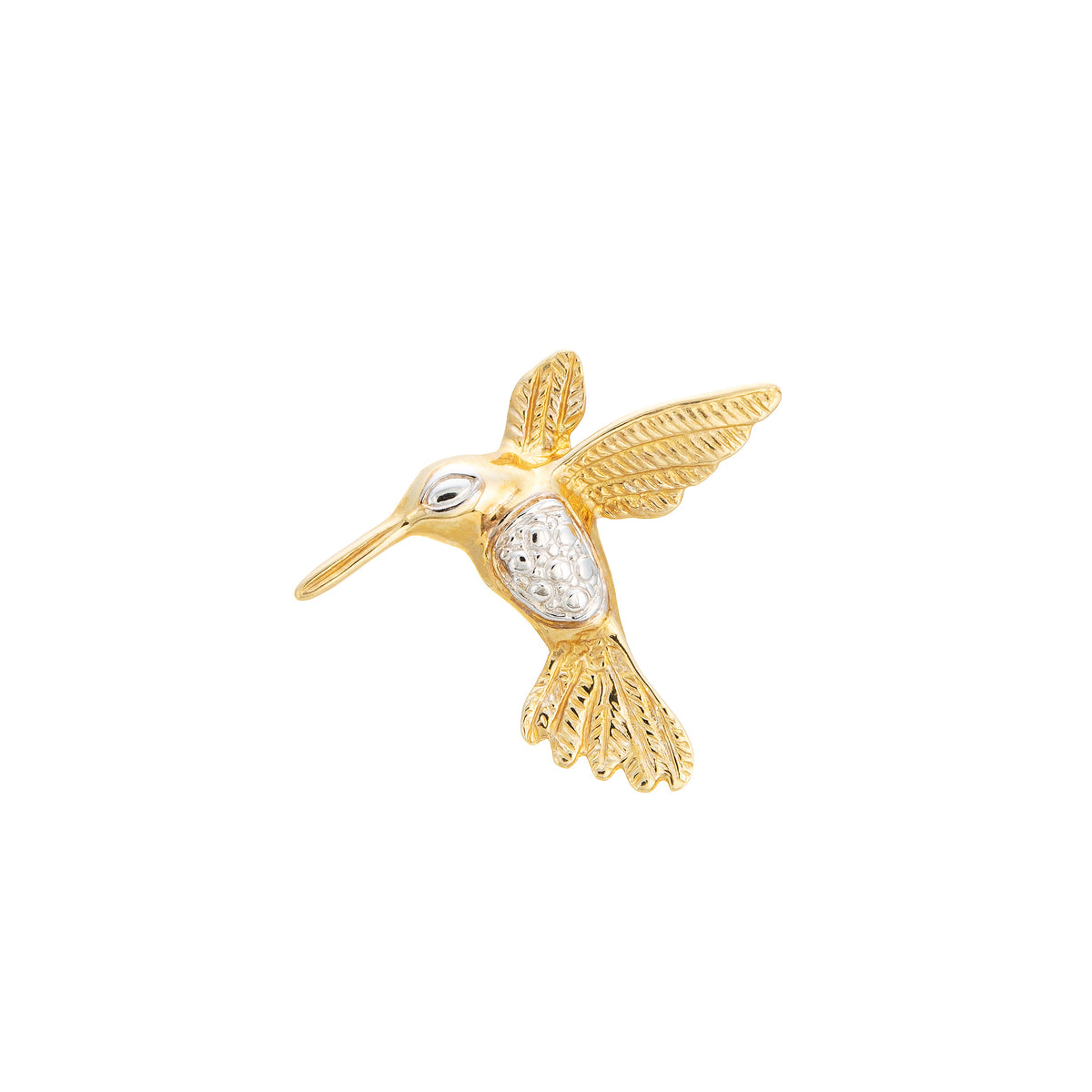 Vintage Hummingbird Pendant 14k Yellow Gold Charm Estate Fine Bird Jew ...