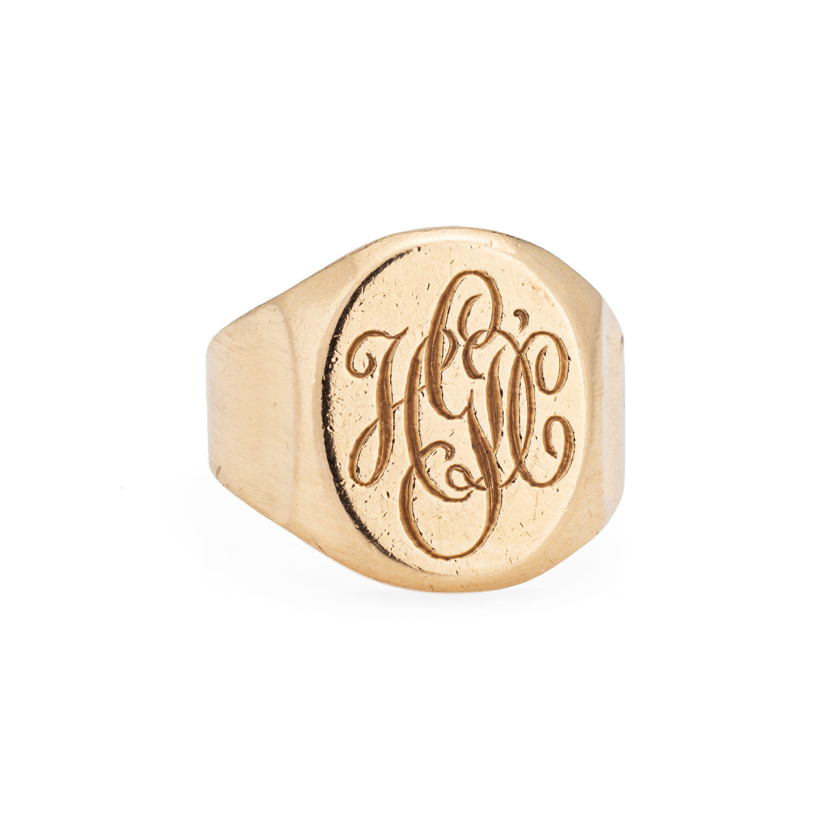 Tiffany & Co Signet Initial Ring Vintage 14k Yellow Gold Sz 7 Oval Jew ...