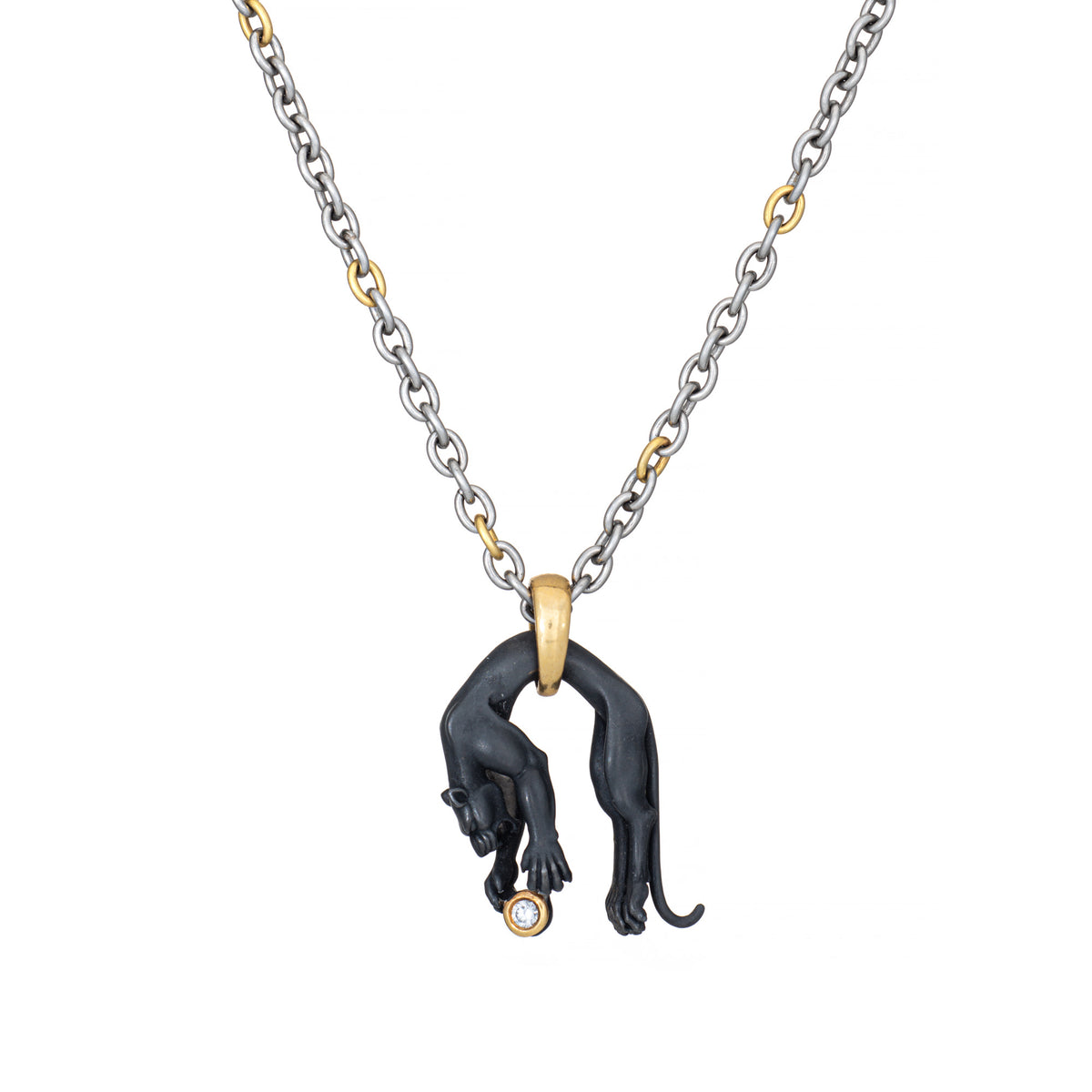 Carrera y Carrera Panther Necklace Diamond 18k Gold Steel Signed Jewel ...