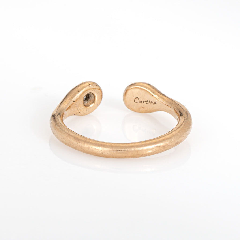 c1977 Cartier London Diamond Ring Sz 4.5 Pinky Band 18k Yellow Gold Vi ...