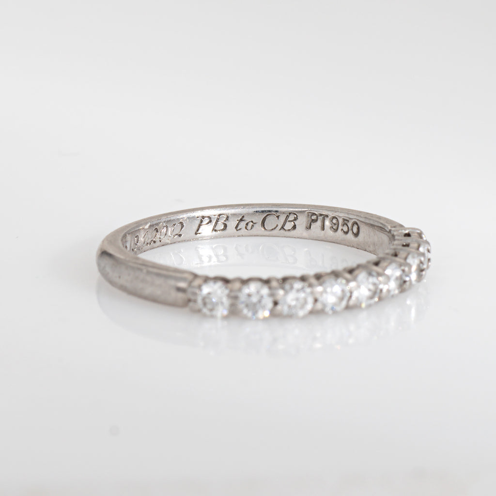 c2012 Tiffany & Co Forever Diamond Ring Sz 4.5 Band Platinum Fine Sign ...