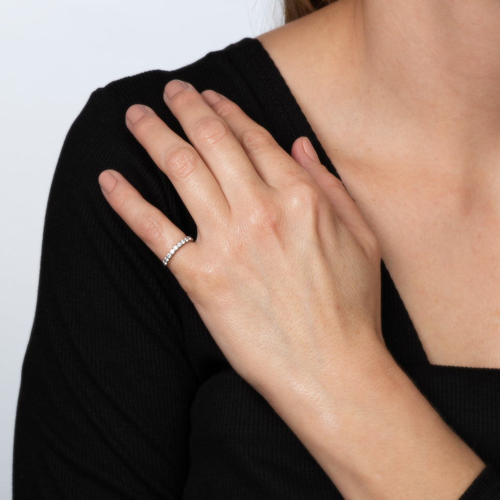 c2012 Tiffany & Co Forever Diamond Ring Sz 4.5 Band Platinum Fine Sign ...