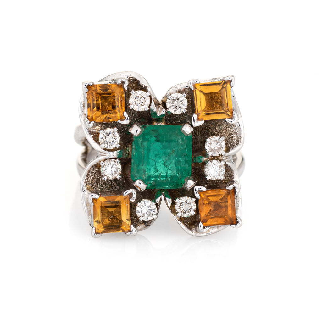 Emerald and citrine ring store