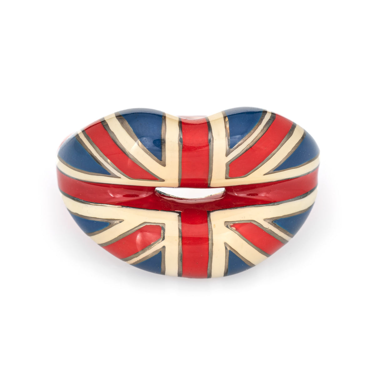 Solange Azagury Partridge Union Jack Hot Lips Ring 5.25 Sterling Silve ...