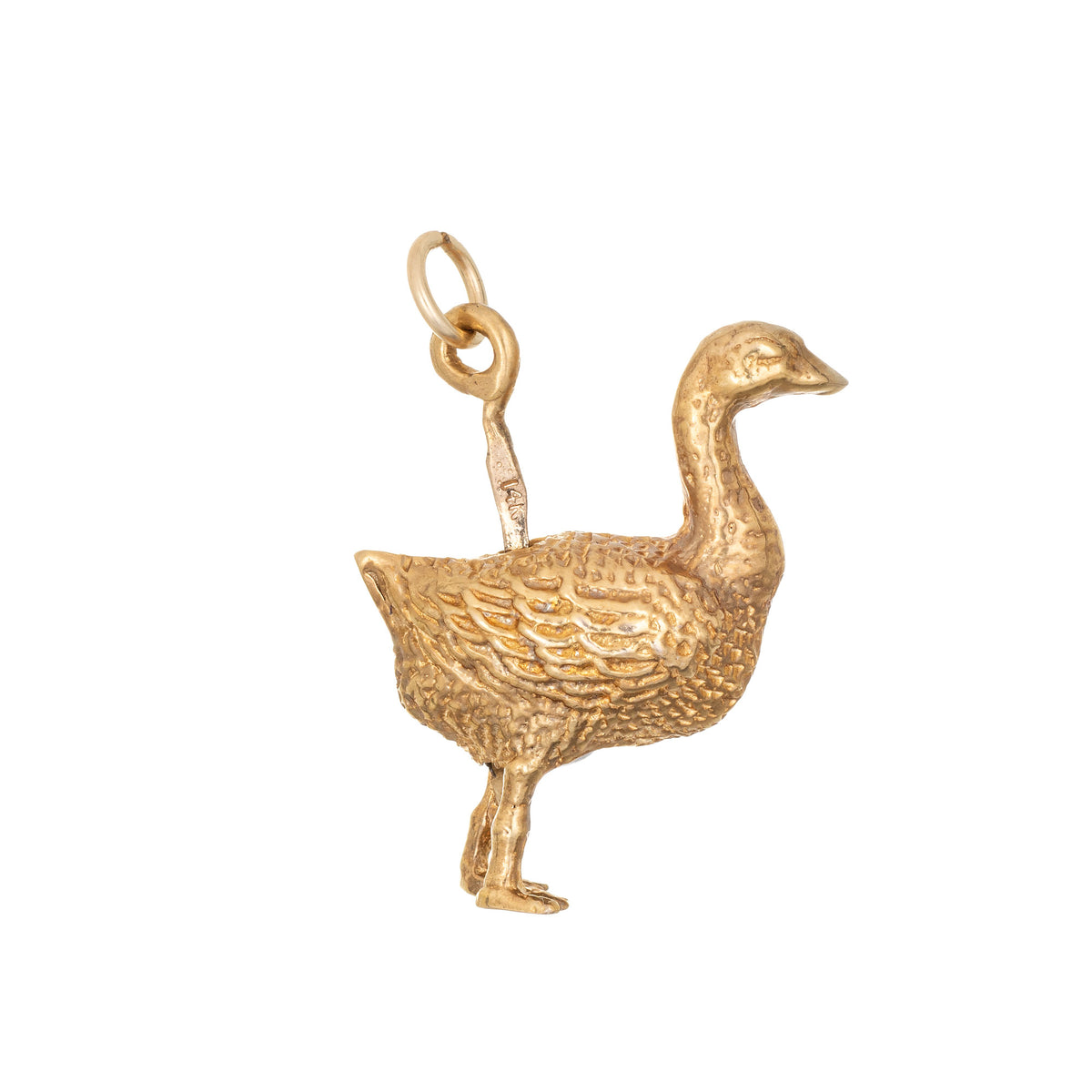 Golden Goose Laying Egg Charm Vintage 14k Yellow Gold Pendant Fine Jew ...