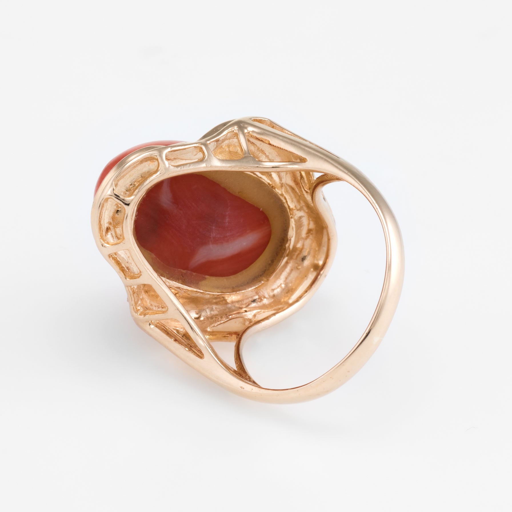 Mediterranean Coral Cocktail Ring– Sophie Jane