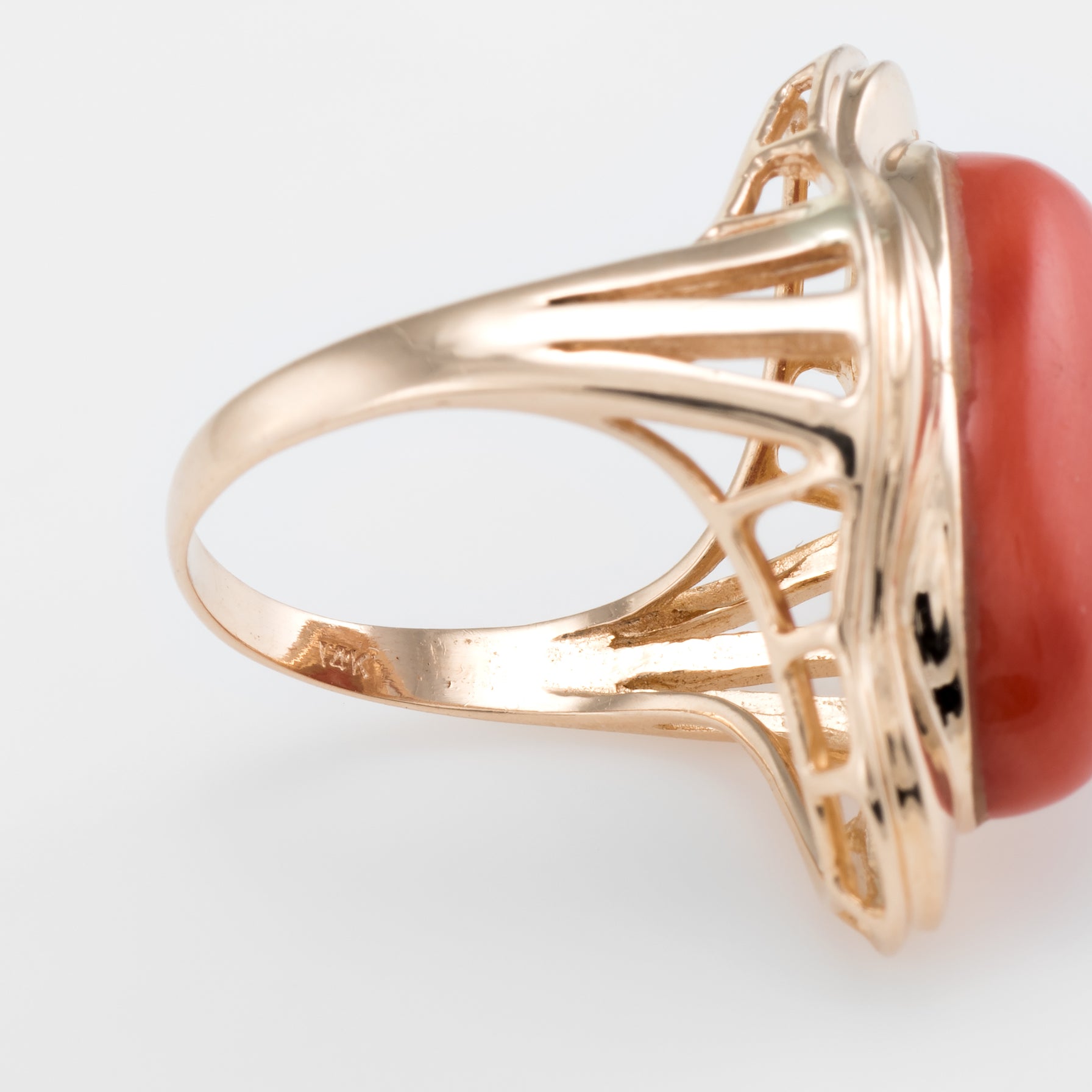 Mediterranean Coral Cocktail Ring– Sophie Jane