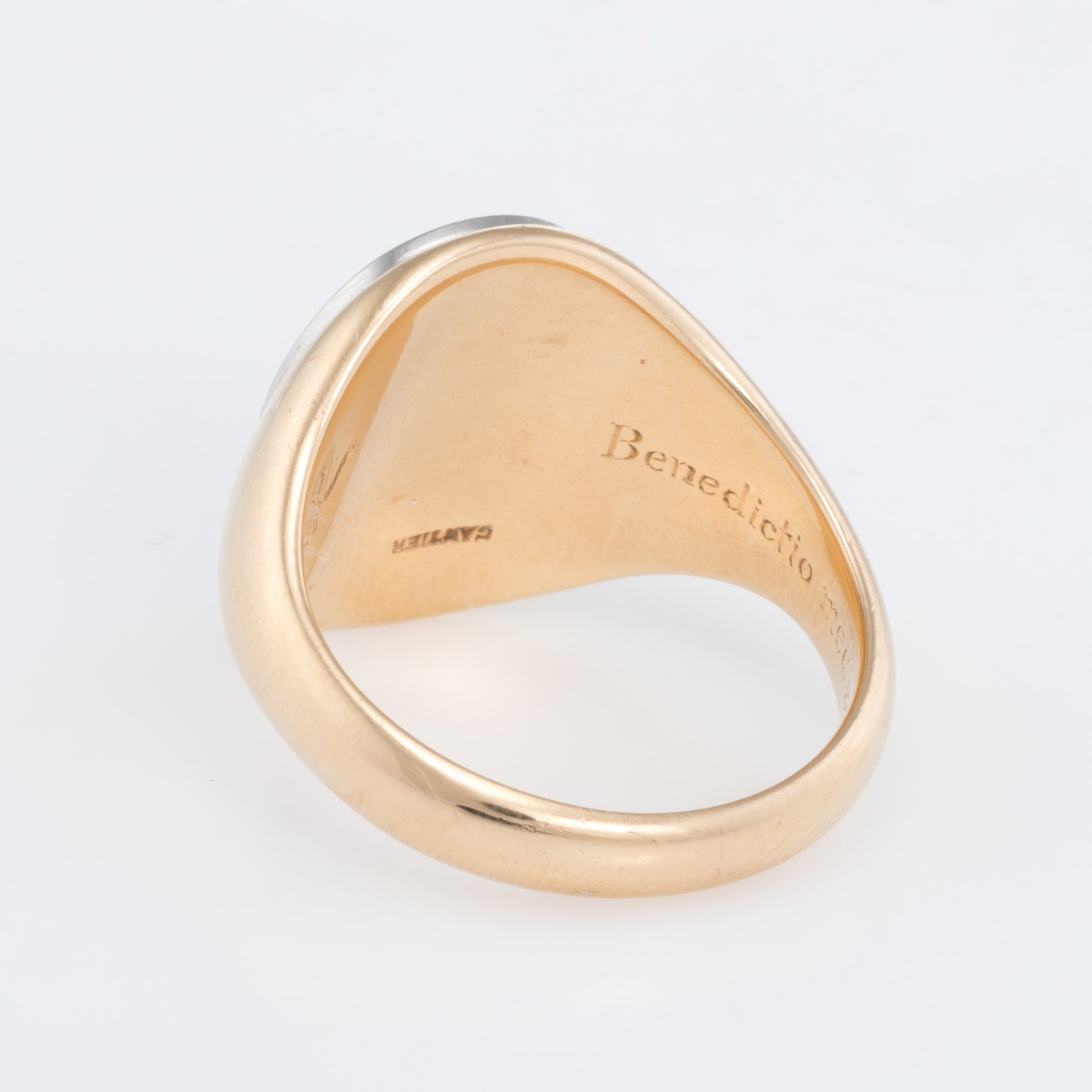 Cartier Mens Signet Ring Vintage 14k Yellow Gold Platinum– Sophie Jane