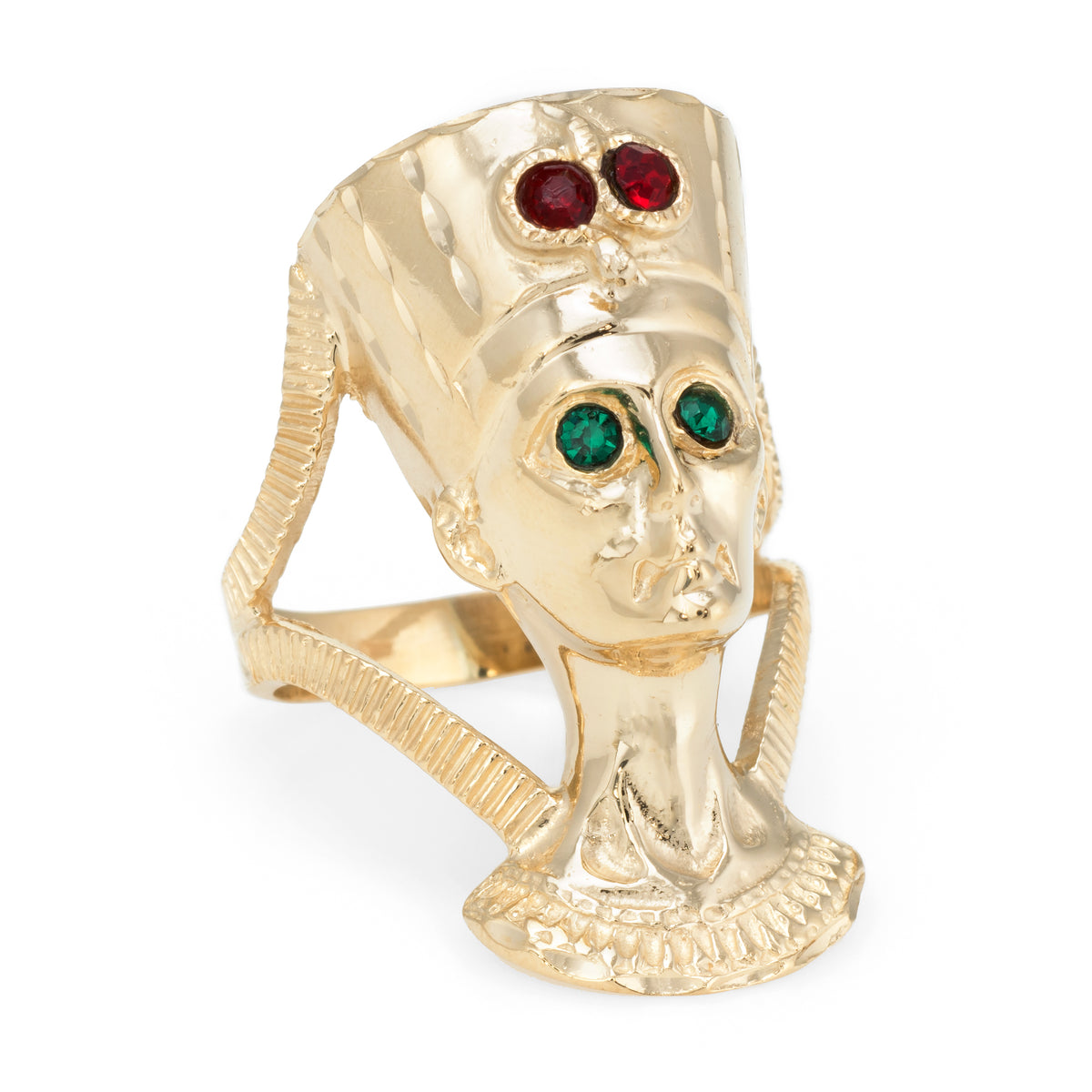 Nefertiti Bust Ring Vintage 14k Yellow Gold Egyptian Jewelry Estate Fi ...